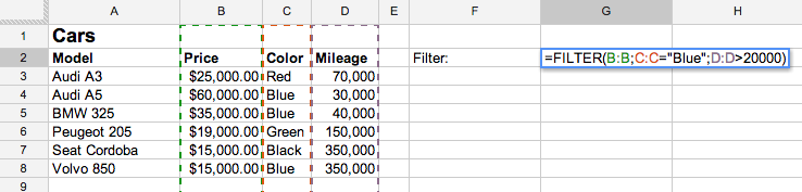 Google sheets filter multiple conditions ED 
