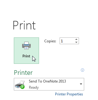 Printing in Excel