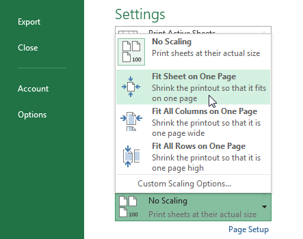 How to print your Excel file on one page
